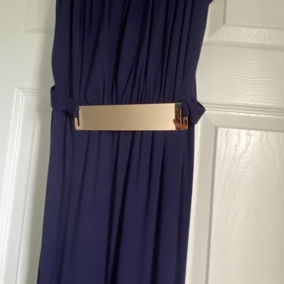 VENUS | Dresses | Venus Maxi Long Blue Maxi Dress With Gold Belt | Poshmark
